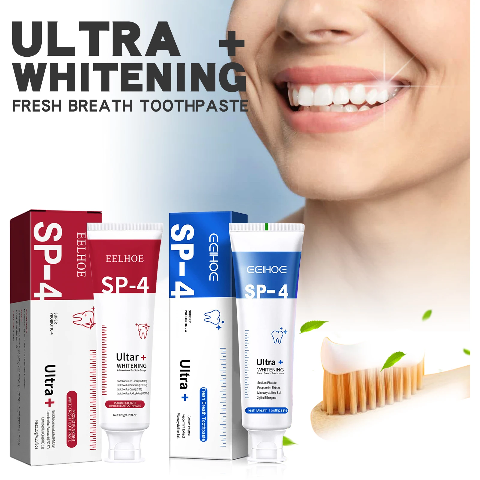 EELHOE Sp 4 Probiotic Toothpaste - Fresh Breath & Whitening