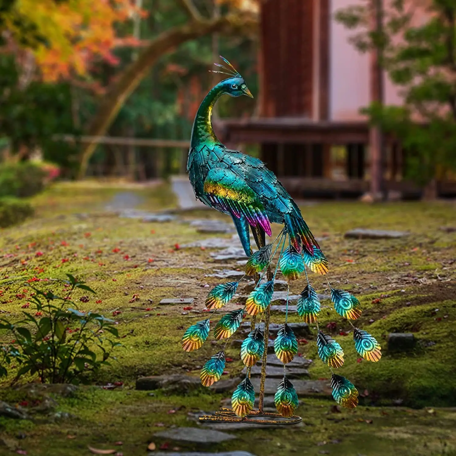 Metal Peacock Garden Statue And Sculpture,Peacocks Yard Art Lawn ...