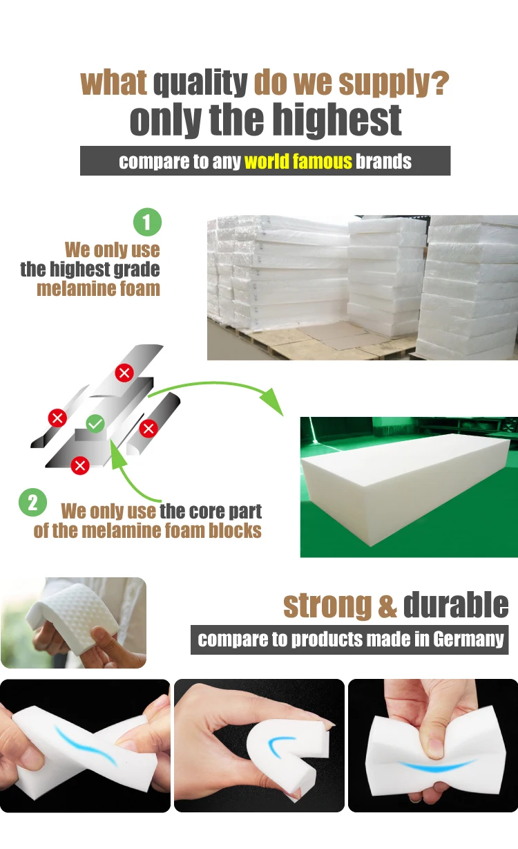 Standard Melamine Foam Cleaning Sponge Eraser OEM / Private Label ...
