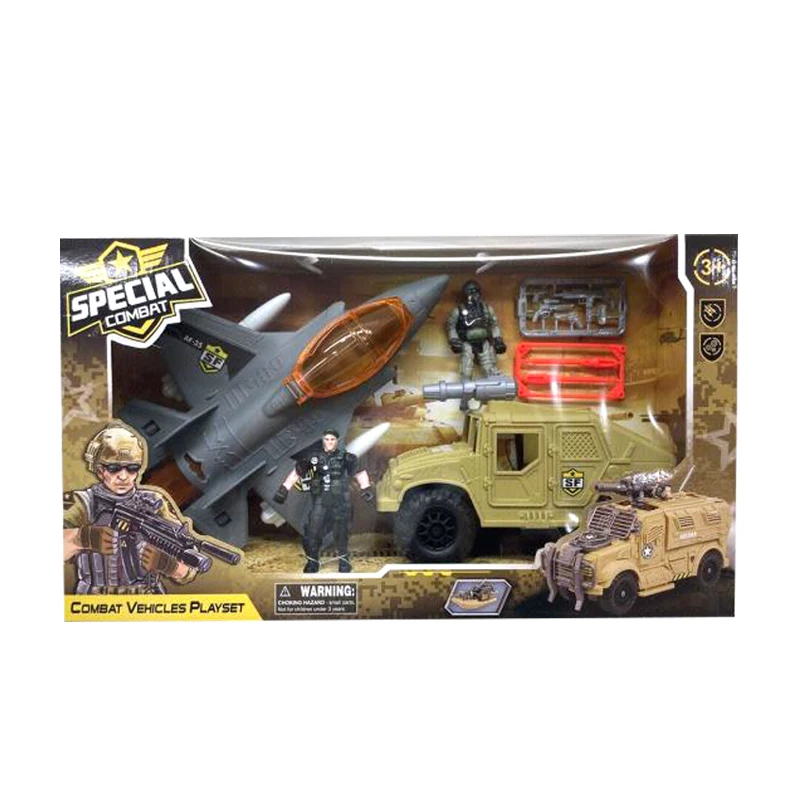 Kids Pretend Play Simulation Soldiers Military Plane Vehicle Playsets Toy