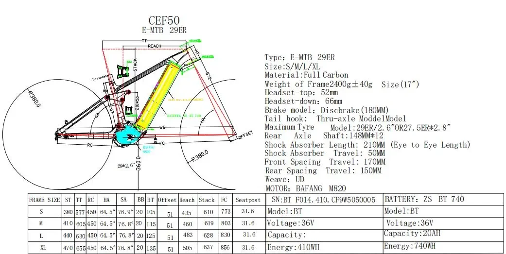 Full Suspension Carbon Fiber Bike Frame E-mtb Frame With Bafang M820 ...
