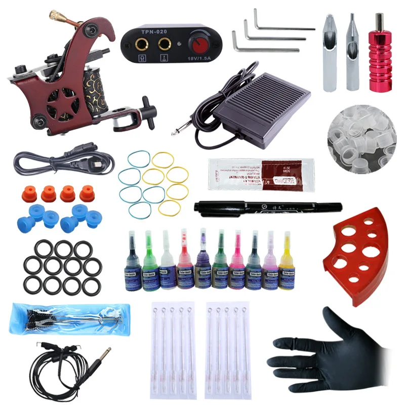 Beginner Tattoo Sets - Complete Kit with Two Coil Machines