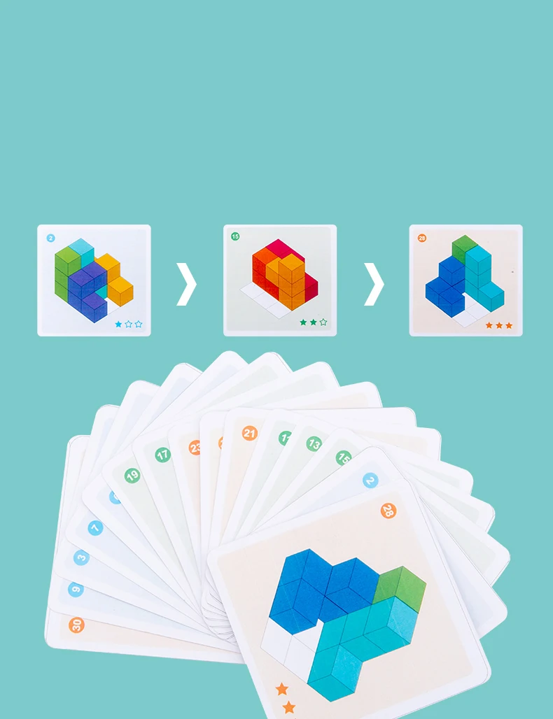 Wooden Cube Space Logical Thinking Training Building Blocks Parent ...