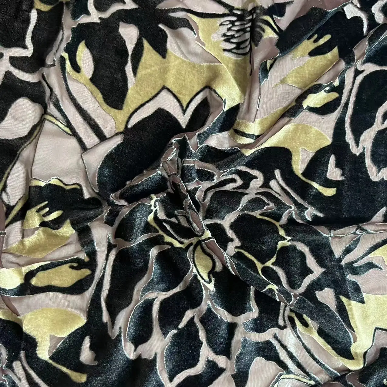 Nylon Rayon Velvet Printed Fabric Rayon Viscose Velvet Burn Out Fashion ...