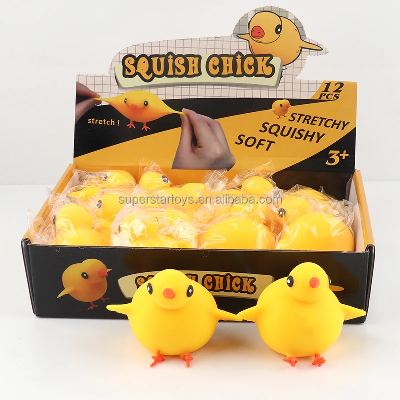 Squeeze Cute Chicken Toy Sand Filled Stretchy Sensory Yellow Chicken ...