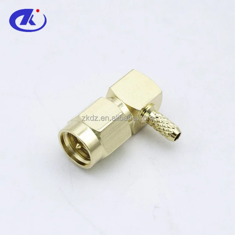 SMA Male 90 Degree Right Angle Crimp Type for RG316 RG174 Cable ...