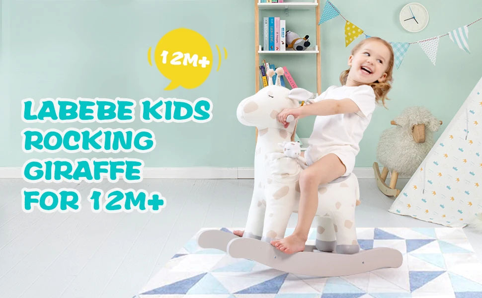 Labebe Rocking Horse - Deer Ride on Toy Baby Rocker Plush