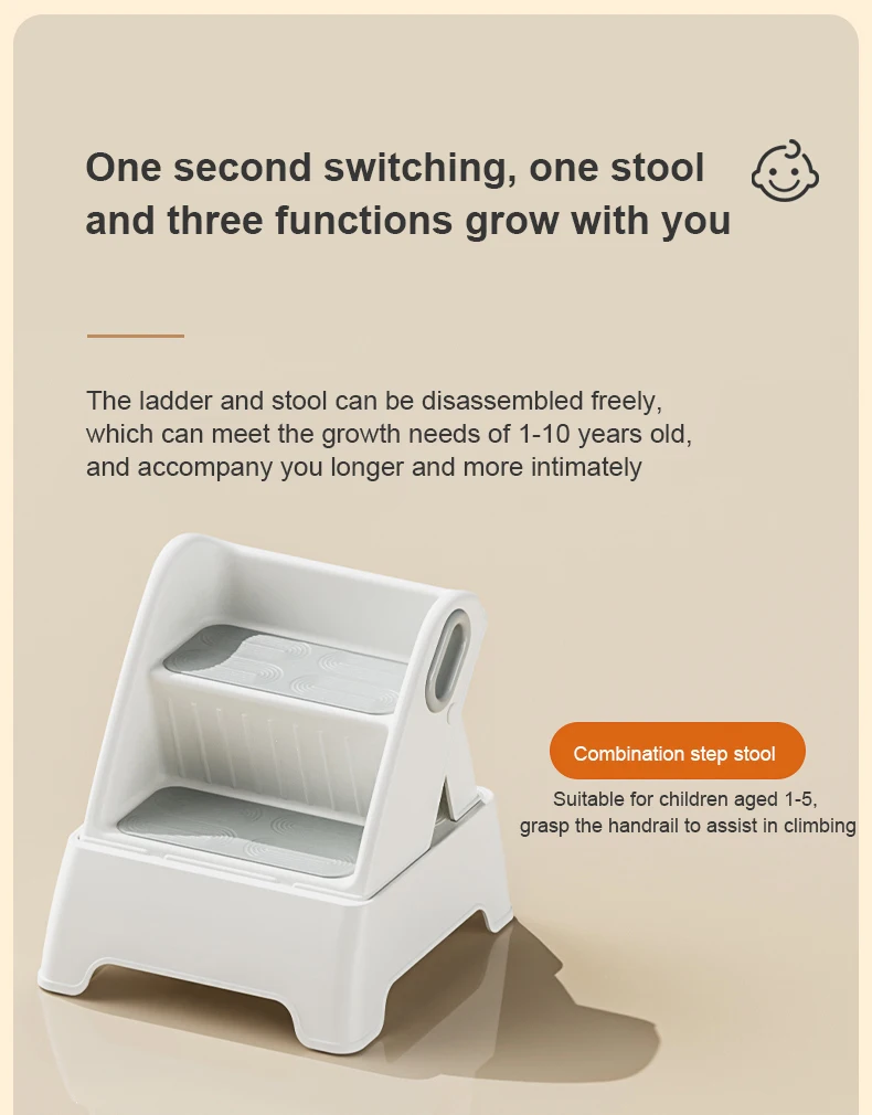 Double Kids Step Stool Removable for Kids Multi-function Anti-Slip ...