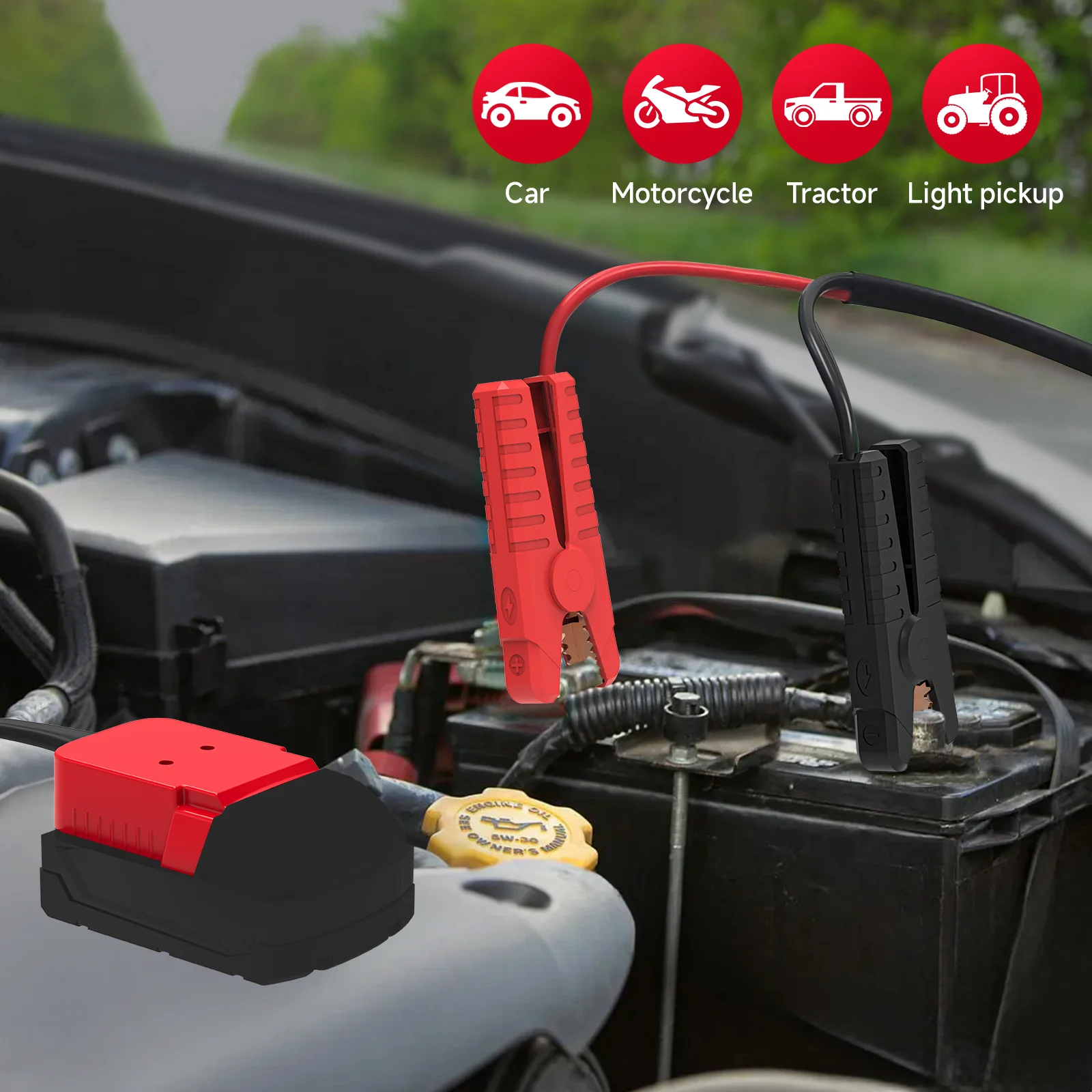 Portable Jump Start Cable Car Auxiliary Starter Jumper Cable Clamps ...