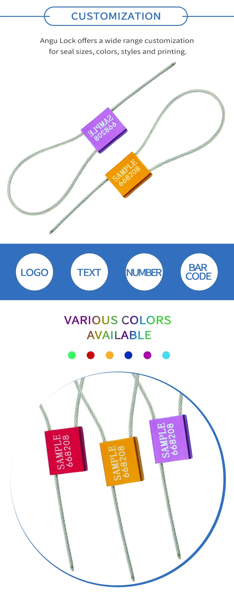 Truck Container Steel Cable Car Seals Security Truck Cargo Cable Seal ...
