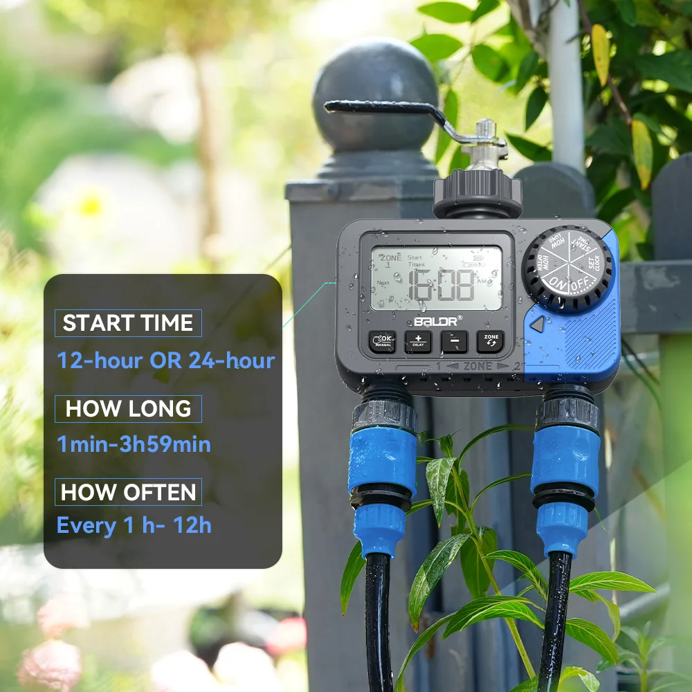 New 2 Outlet Mechanical Water Timer Irrigation Garden Water Timer With ...