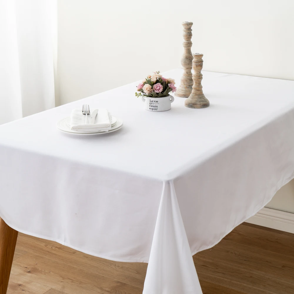 White Tablecloth Super Soft Extra Damask Heavy Weight Tablecloth For ...