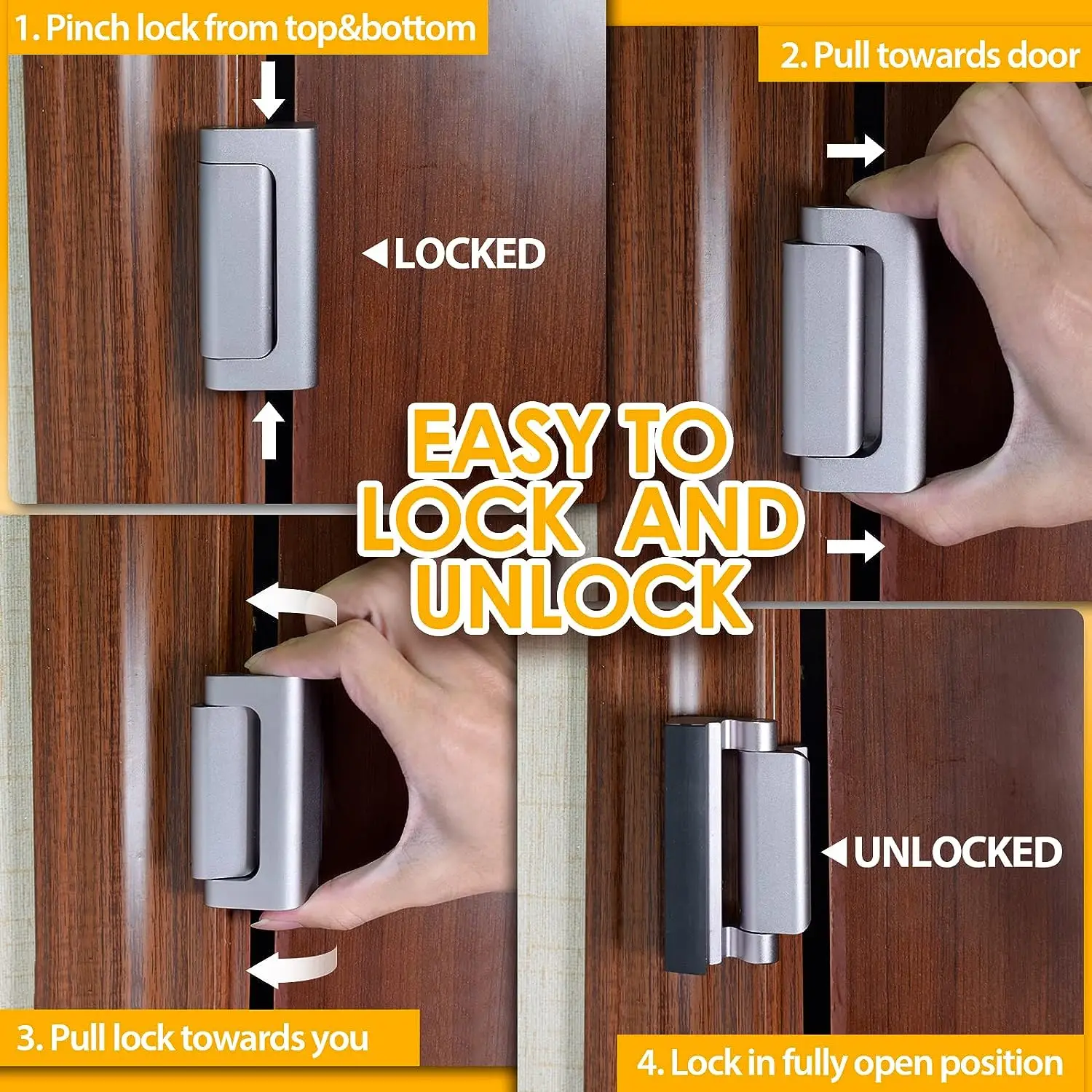 Door Reinforcement Locks - High Security for Kids Safety