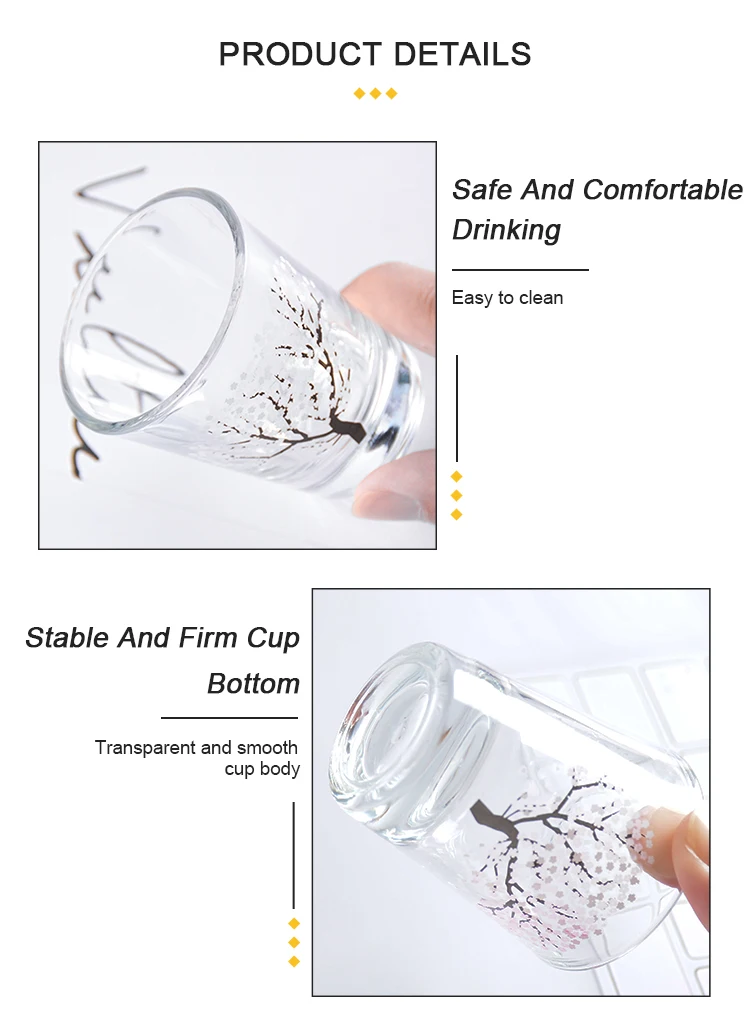 Cherry Blossom Color Changing Mini Glass Cups - 2 Ounce