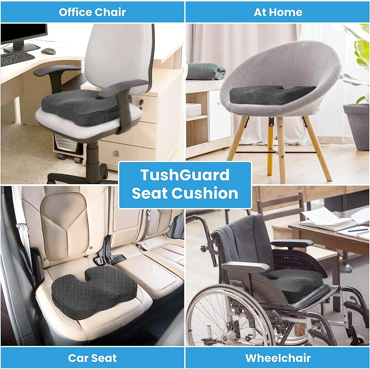 Ergonomic Memory Foam Seat Cushion for Office Chair
