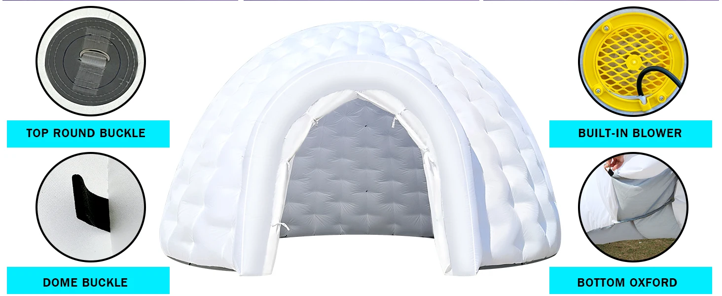 2024 New Portable Igloo Tent LED Light Blower Inflatable Snow Globe ...
