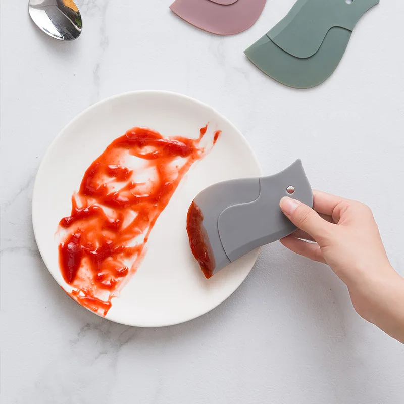 Cartoon Penguin Shaped Soft Squeegee Scraper Scraping Oil Spatula Plate ...