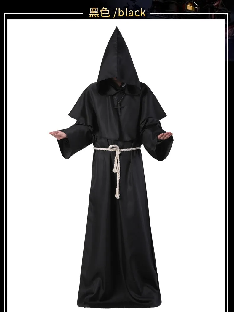 Elegant Medieval Neutral Clothing Set for Wizard Priest Monk Cosplay ...