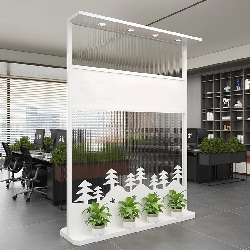 InteriorLED Light Luxury Office Vestibule Partition Panels Stainless ...