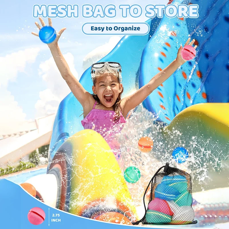 Self-Closing Silicone Magic Water Splash Balls Self-Sealing Refillable ...