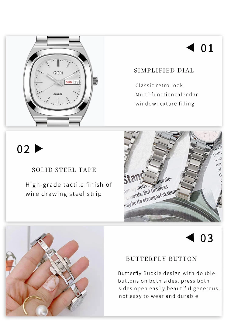 GEDI 51170 Fashion Korean Red Dial Ladies Wristwatch