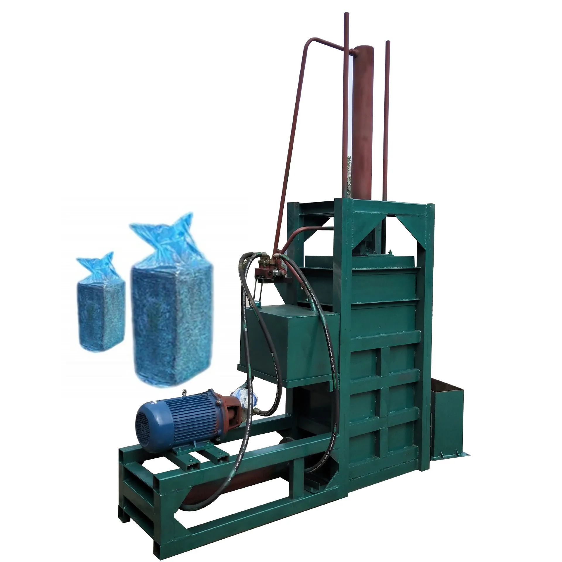 Horizontal Hydraulic Wood Shaving Bagging Press Machine Small Silage ...
