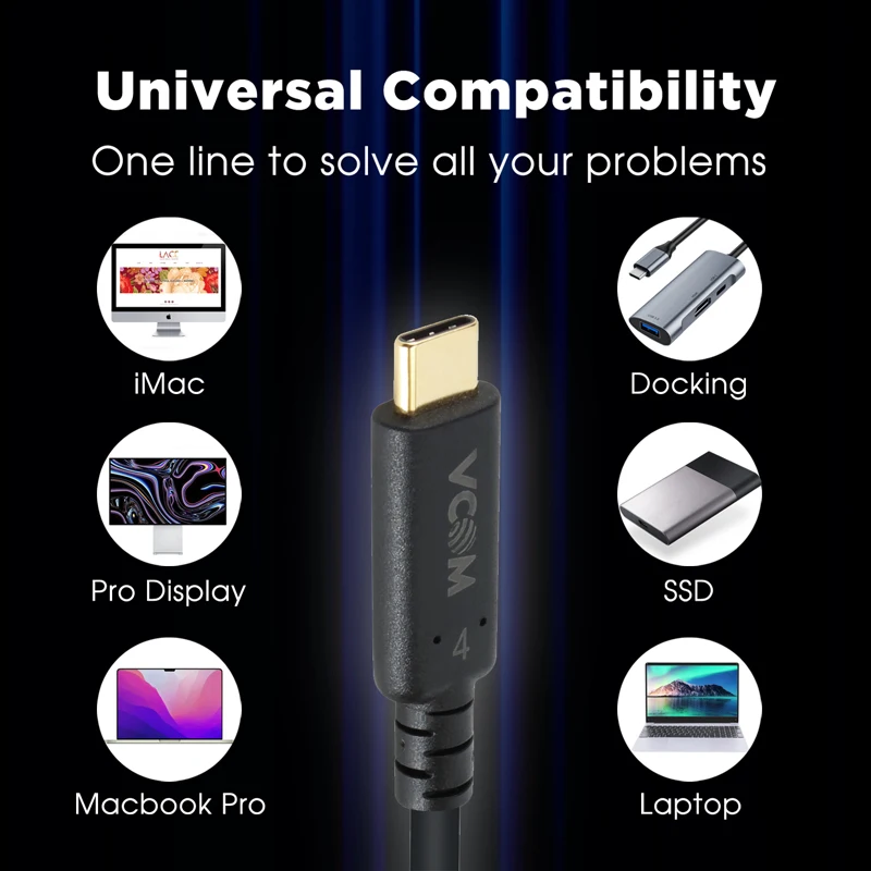 Vcom 1.2m Multifunction USB 4 Cable 0.8m 1.2m Type C to C Connector 5K ...