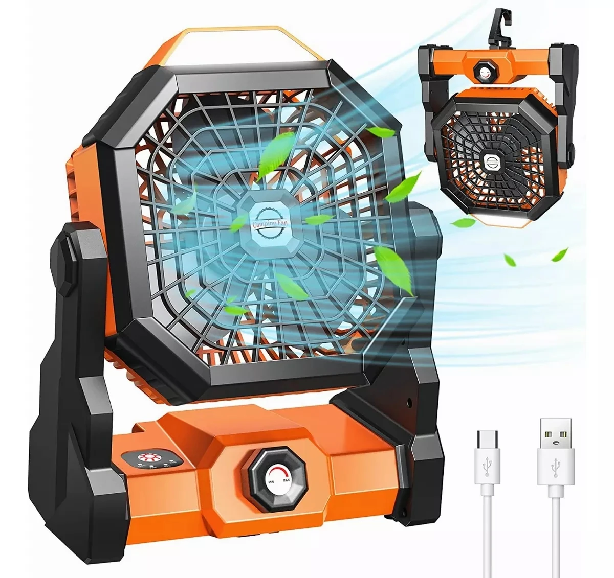 Rechargeable Outdoor Fan Suspensible Portable Camping Fan With Led ...