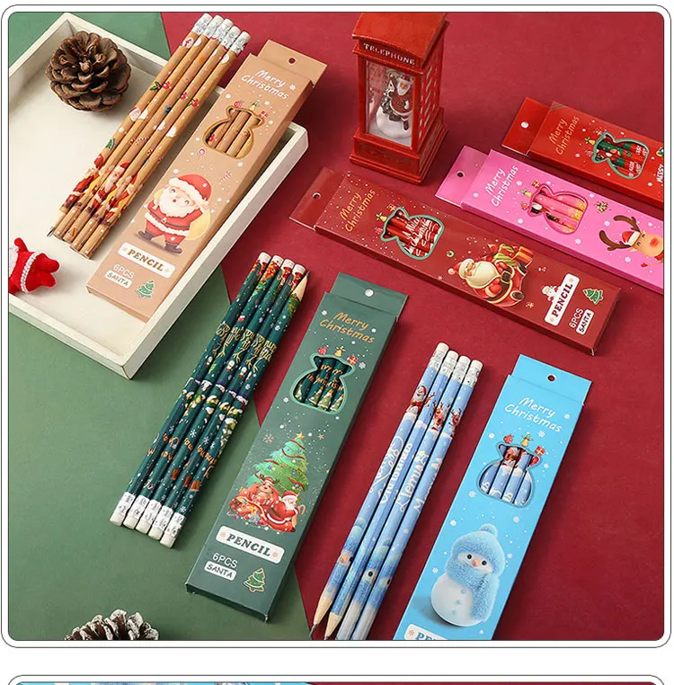 Christmas Cartoon Stationery Set Cute Pencil Stationery Wholesaler ...