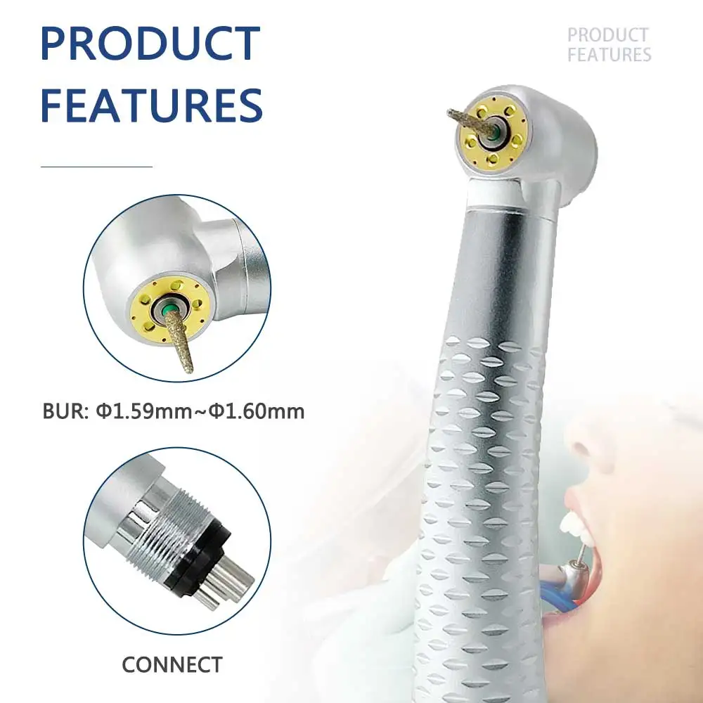 Dental Turbine With Led Generator Hand Piece Turbine High Speed 5 Led Handpiece Ceramic Bearing ...