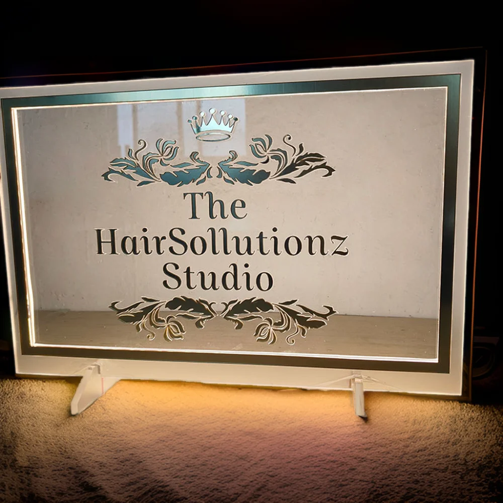 Modern Bakery Counter Display Rack Standing Acrylic Led Sign For Sweet ...