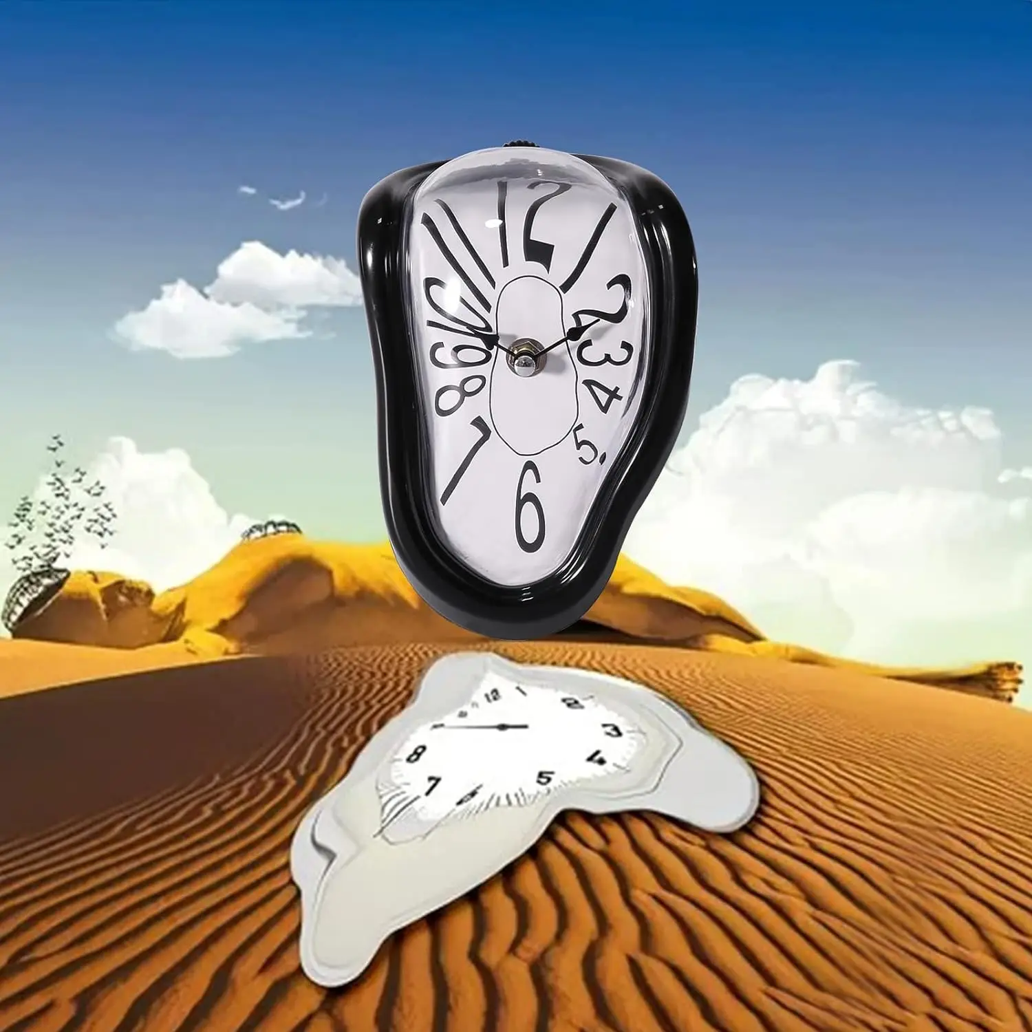 Surreal Melting Shelf Clock - Salvador Dali Style Wall Clock