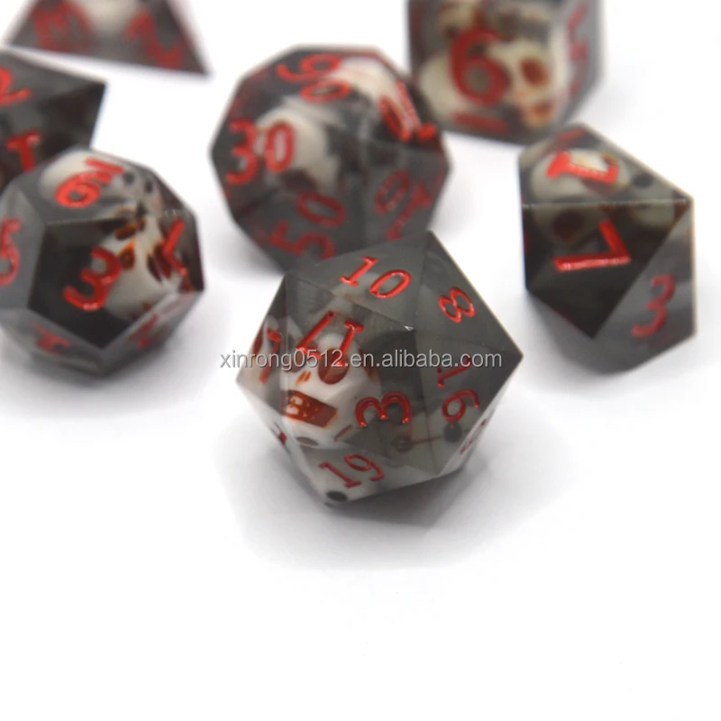 Hell Skeleton Necromancer Dnd Dice Sharp Resin Dice Set D20 Dungeons ...