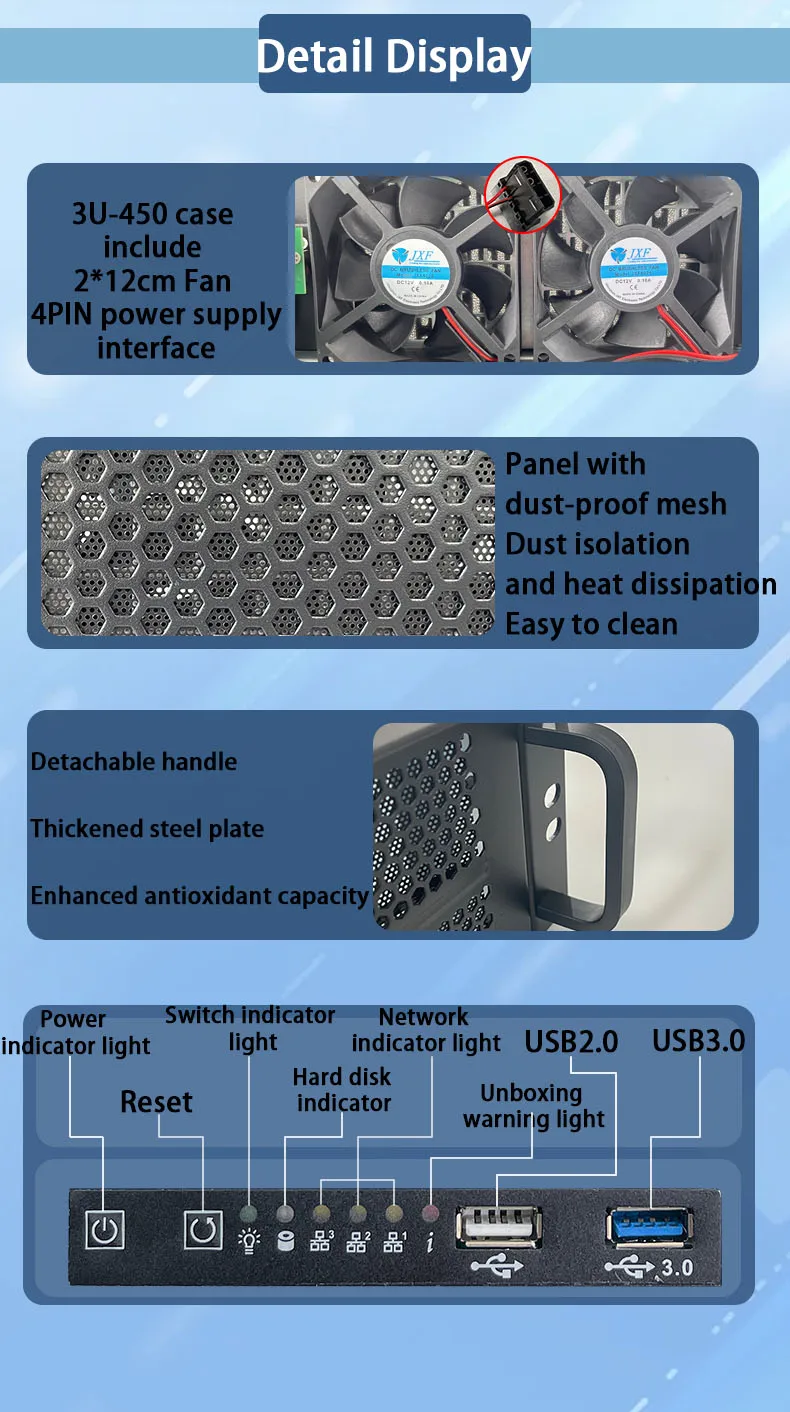 Industrial Control Server Chassis with 9 Hard Disk Slots