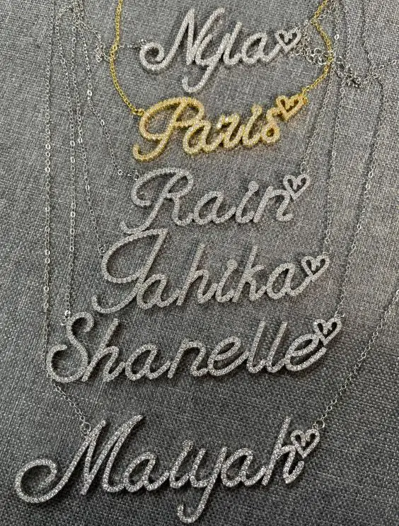 UWIN Custom Heart Icy Name Pendant - Trendy Jewelry