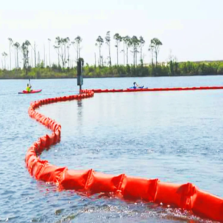 Safety PVC Oil Float Containment Boom Environmental Barrie Cloth Silt ...