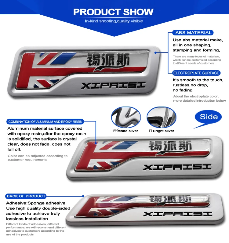 Custom 3d Car Metal Letters Auto Emblem Logo Abs Chrome Plastic Badge ...