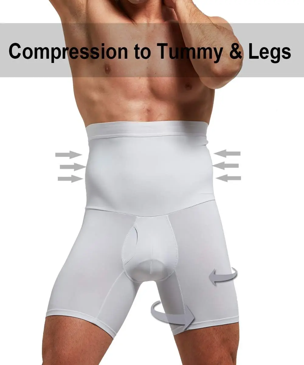 High Waist Men Tummy Control Shorts Body Shaper Compression Trainer ...