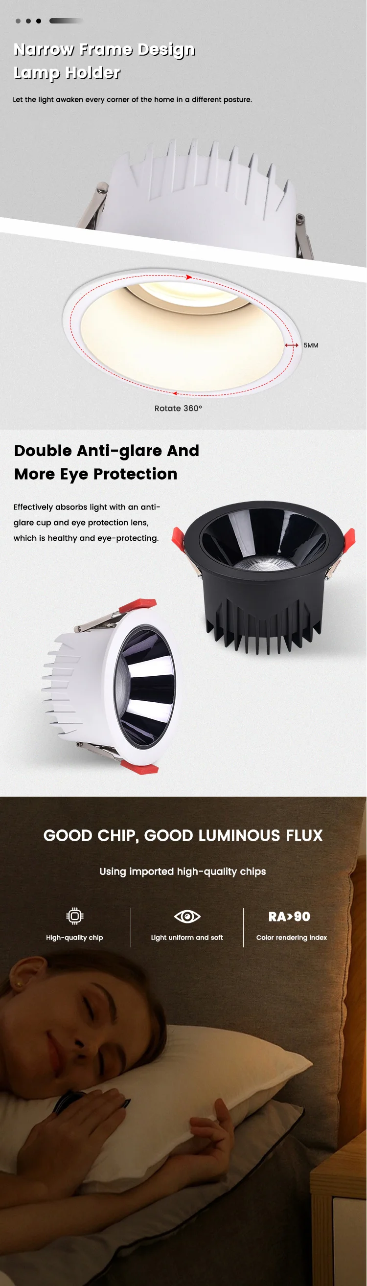 Modern Recessed Mounted Lighting Fixture Led Downlight For Hotel ...