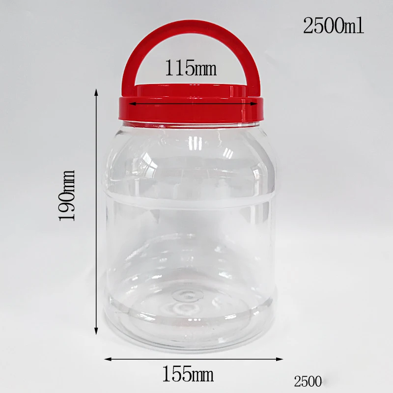 5lpet Transparent Square Plastic Storage Tank Dried Fruit Pickled Vegetables Freeze-dried Food ...