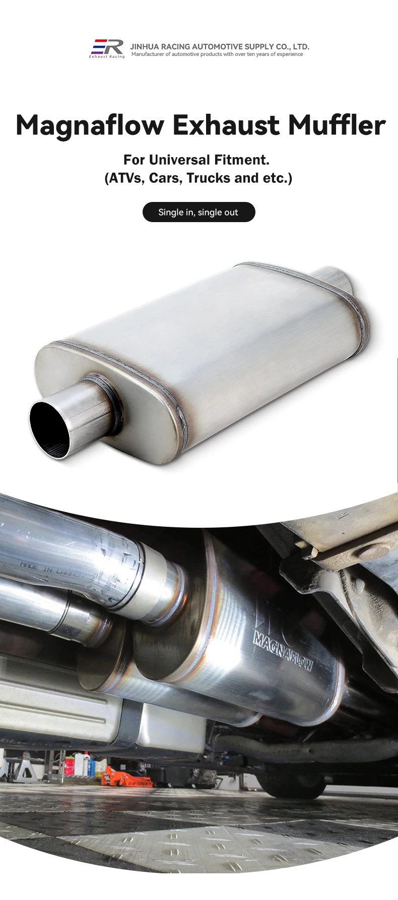 Magnaflow Exhaust Muffler - Universal Fit, 409 Stainless Steel