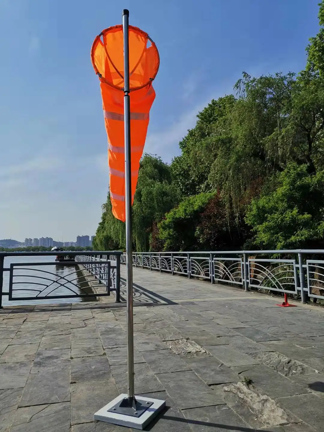 Customized High Quality Oxford Fabric Orange Heliport Windsock Frame ...