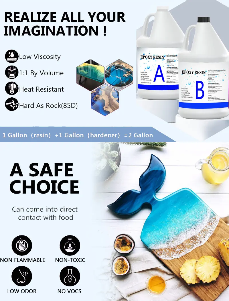 Crystal Clear Epoxy Resin Kit for DIY Crafts & Projects