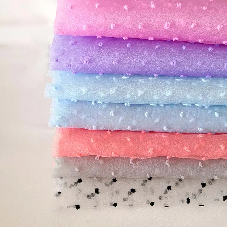 Custom Embroidery Tissue Organza Fabric for Dress Making
