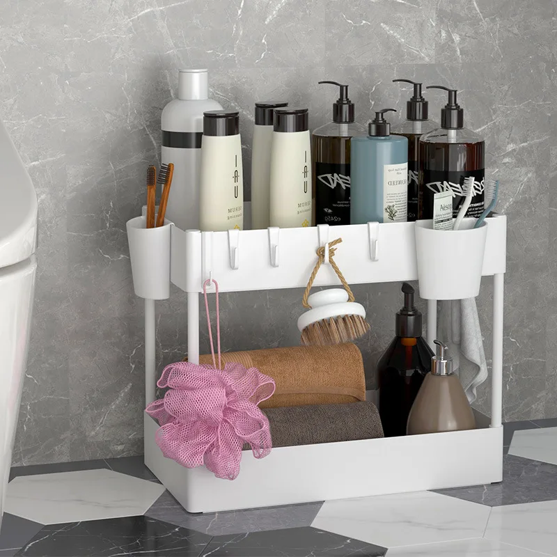 Under Sink Organizer Sliding Cabinet Basket Organizer 2 Tier Under ...
