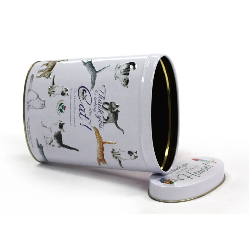 Oval Shape Pet Foods Packing Tin Box Cat Food Packing Metal Tin Case ...
