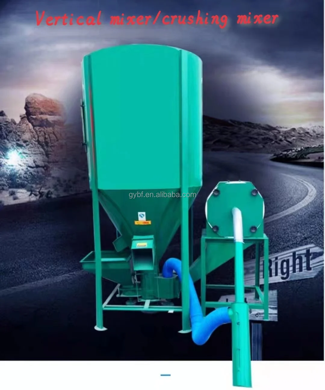 1 Ton Small Vertical Animal Feed Mixing Vertical Poultry Feed Grinder Mixer Cattle Feed Mixer ...