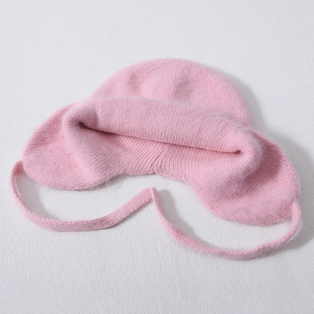 Luxury Double Layer Blank Furry Toque Ski Fluffy Knit Women Men Winter ...