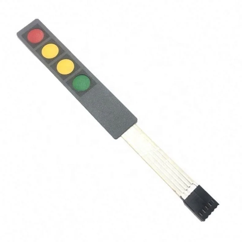 4 Key 1X4 Button Membrane Switch Keyboard Keypad with LED Control Panel ...