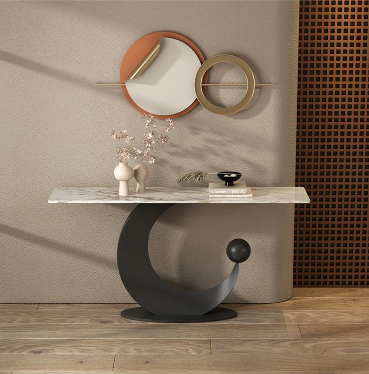 Puruo Luxury Hallway Turkish Sliver Gold Metal Console Stainless Steel ...
